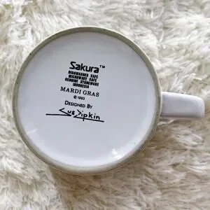 Sakura | Dining | Vintage 9s Sakura Mardi Gras Cup Sue Zipkin Stoneware ...